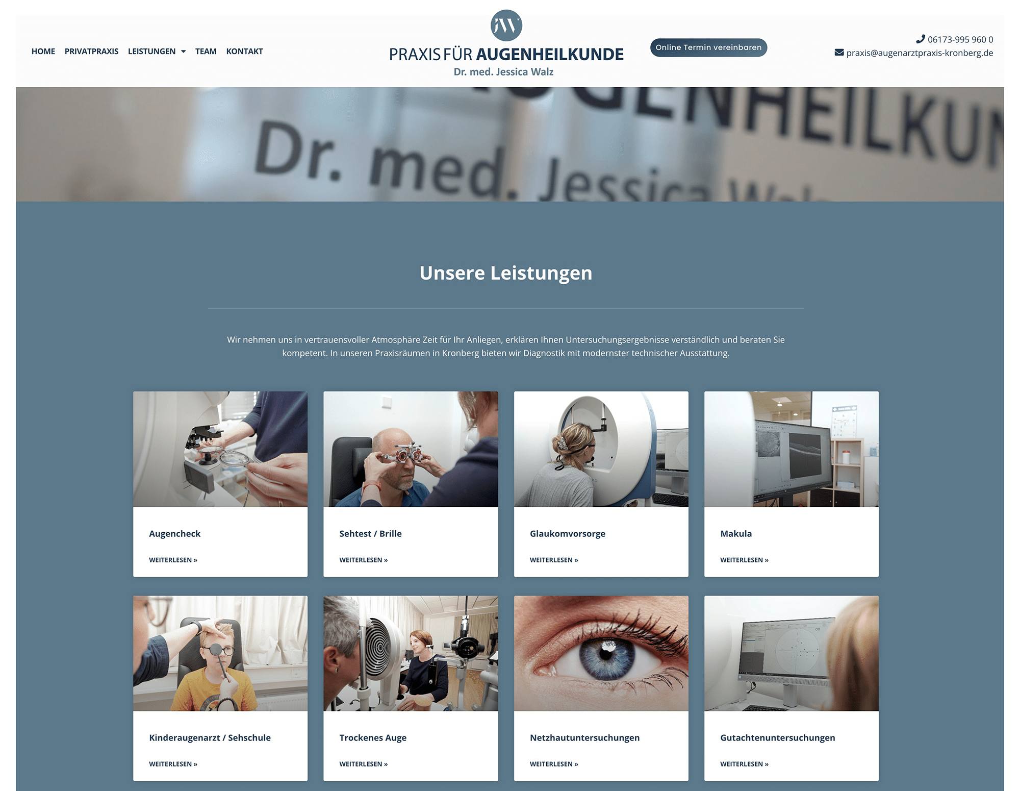 Augenarztpraxis Dr.med. Jessica Walz | ffm.media e.K. Rodgau | Webseite ...